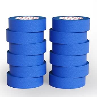 SWRT Blue Painters Tape 1 Inch x 55 Yards, 12 Rolls (660 Yards) – Sharp ...