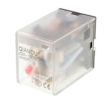 uxcell Electromagnetic Power Relay, AC 24V Coil Red Indicator Light 8 Pin DPDT Electromagnetic ...