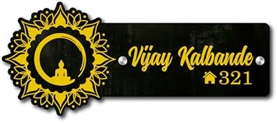 Welcomewallz Lord Buddha Name Plate For Home Entrance | Personalized ...