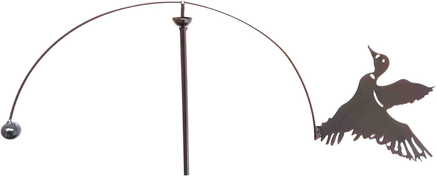 SK Flapping Duck Balancing Sculpture, Metal Garden Wind Spinner, Garden ...