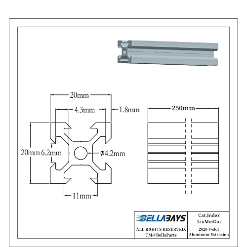 Snapklik.com : 4pcs 9.84 Inch 250mm 2020 V Slot Aluminum Extrusion ...