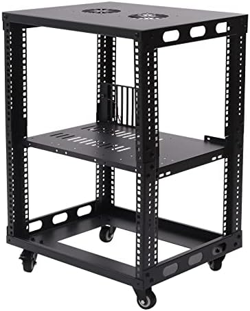 Amazon.com: 12U Server Rack Open Frame with Casters 4 Post Quick Assembly Adjustable Depth 0-19. ...