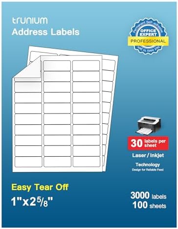 Amazon.com : Avery® Easy Peel® Permanent Inkjet/Laser Address Labels ...