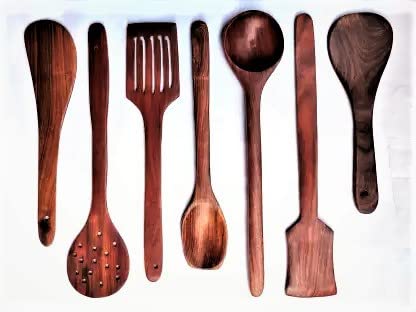 Buy WOODYKRAFT Multipurpose Wooden Cooking Spoon Utensils Set for Non ...