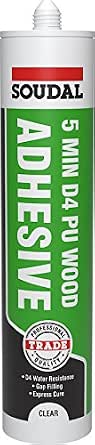 Soudal D4 PU Wood Adhesive Glue 300 ml Tube 5 Minute Bonding : Amazon ...