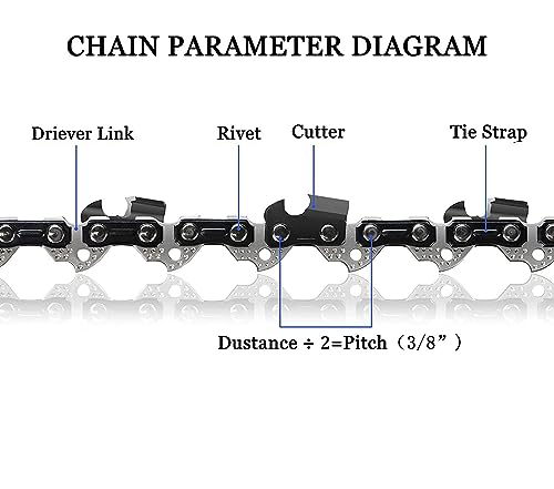 Snapklik.com : S40 10 Inch Chainsaw Chain .050 Gauge 3/8 LP Pitch 40 ...
