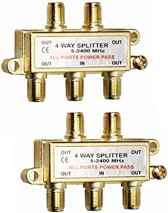 Amazon.com: GE Digital 4-Way Coaxial Cable Splitter, 2.5 GHz 5-2500 MHz ...