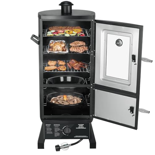 Vertical Propane Smoker with Temperature Control, BBQ Smoker Grill ...