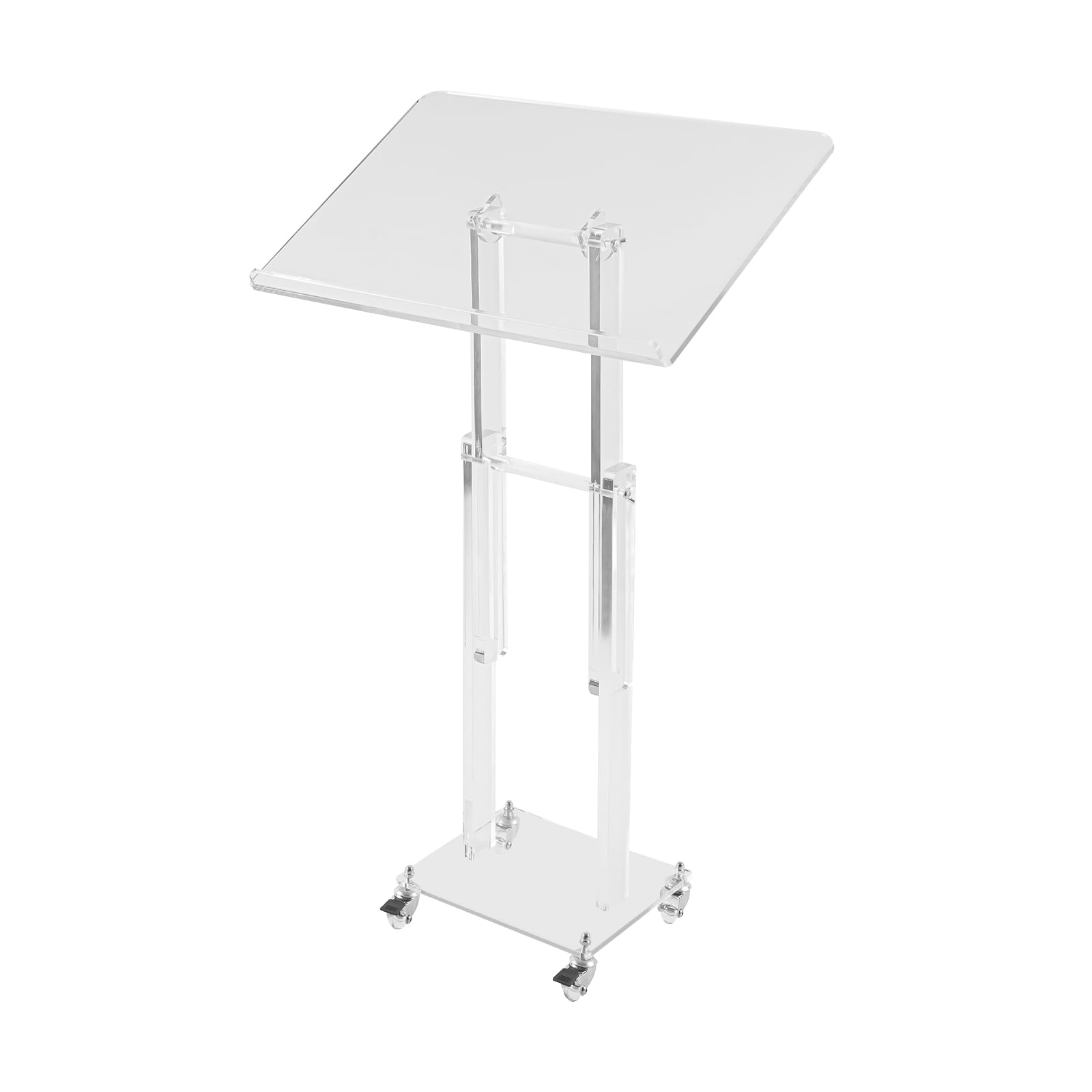 Amazon.com : Acrylic Podium Stand with Lockable Wheels,Angle and Height ...