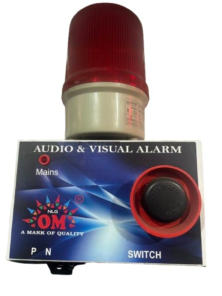 OM Industrial Panel Hooter with Revolving Flash Light| Warning Alarm ...