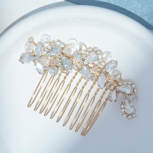 Amazon.com : Crystal Wedding Hair Comb Silver Bridal Headpiece Bride ...