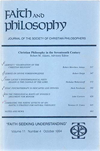 Faith and Philosophy: Journal of the Society of Christian Philosophers ...