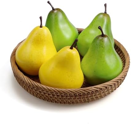 Amazon.com: Ikosora 6 Pcs Fake Pears, Artificial Yellow Pears Lifelike ...