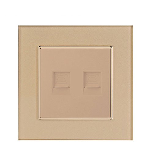 Buyme Atlantic Tempered Glass Wall Double Tel Socket Switch 86 * 86Mm ...