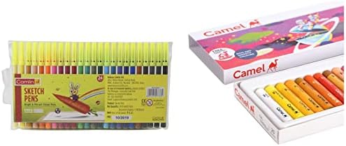 Camel Oil Pastel + Free 1 Drawing Pencil - 25 Shades & Camlin Sketch ...