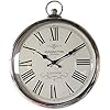 Large Silver Pocket Watch Wall Clock- Perfect for any Living Room ...