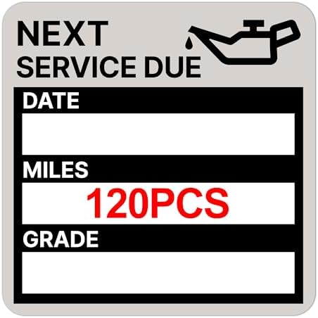 Amazon.com - JINCH Oil Change Stickers Static Cling, 120pcs 2x2 Inches ...