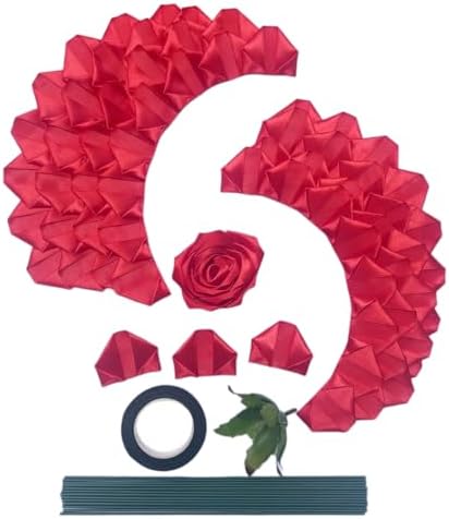 LatinaFlorista 105Pcs Premade Satin Ribbon Rose Petals Kit Half ...