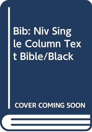Bib: Niv Single Column Text Bible/Black: unknown author: 9780310920168 ...