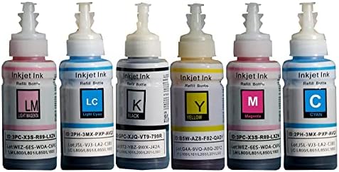 Teqbot T673 Compatible Refill Ink for Epson L805, L800, L1800, L810 ...
