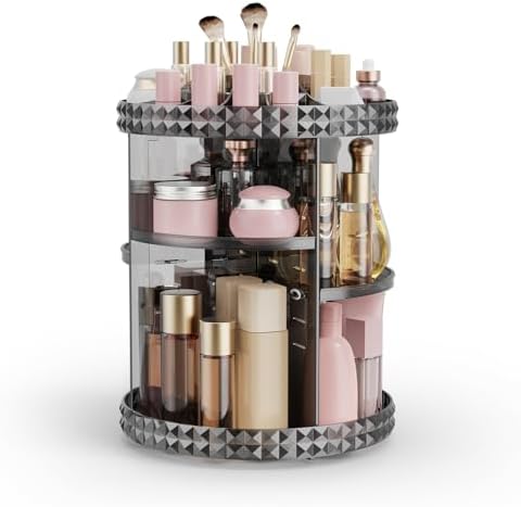 Amazon.com: Rosoenvi Rotating Makeup Organizer, 360° Spinning Skincare Organizers, Adjustable ...