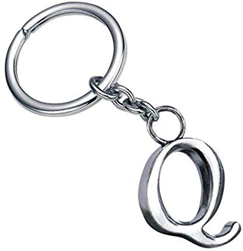 Alphabet Letter Q Silver Metal Key Ring for Men Women Boys Girls Car ...