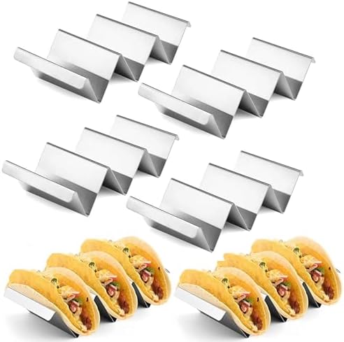 GINKGO Taco Holders, Stainless Steel Taco Holder Stands Set of 4, Each ...