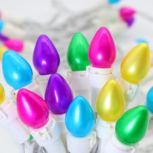 Amazon.com: Easter String Lights LED Multi Color Glass C3 Lights 13.5FT ...