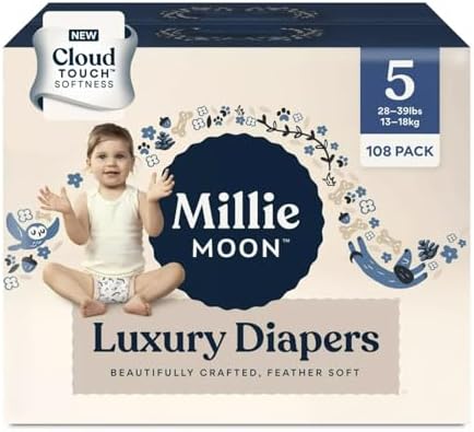 Amazon.com: Millie Moon Luxury Diapers COUCHES DE Luxe - Sizes 1-6 ...