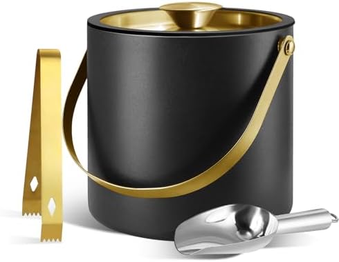 Amazon.com: Insulated Ice Bucket with Lid, Strainer, Scoop & Handle ...