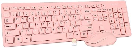 Amazon.com: Wireless Keyboard and Mouse Combo, 2.4G Silent Cordless ...