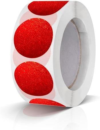 Amazon.com: Meitaat Round Stickers Red 1 Inch Circle Labels Color ...