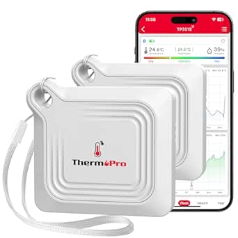 ThermoPro TempPro TP351 Bluetooth hygrometer thermometer voor huis, 80 ...