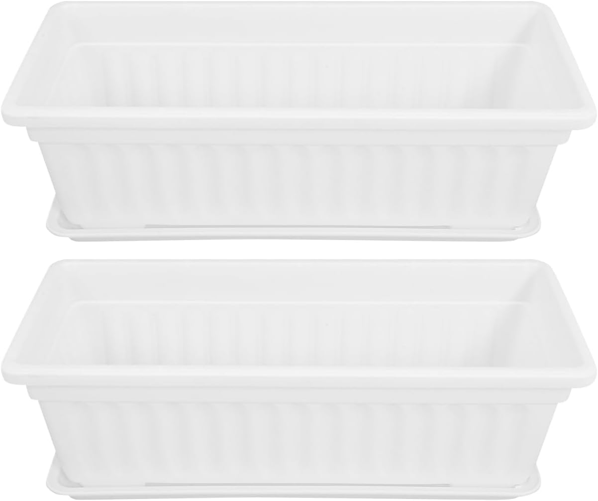 Amazon.com : Healvian 2Pcs Window Box Planter Rectangular Flower Pots ...