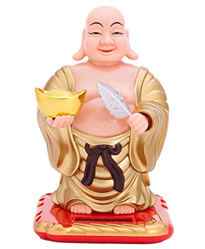 Buy Solar Powered Bobble Head Toy Figure, Laughing Buddha Solar Lucky ...