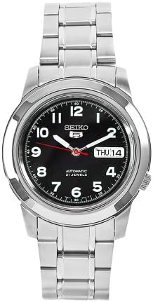 Seiko Men's SNKK35 5 Stainless Steel Black Dial Watch : Seiko: Amazon ...