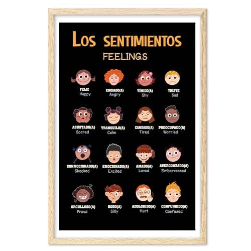 Amazon.com: LUKIPUART Feelings Poster Spanish, Spanish Classroom Poster ...