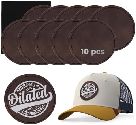 Amazon.com: xTool Selected Laserable PU Round Iron On Patch, 3" x 3" Brown to Silver Leather ...