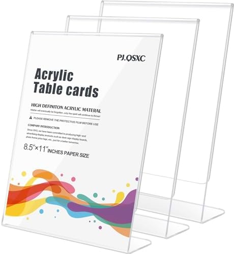 Amazon.com: Acrylic Sign Holder 8.5*11 Inches，Slanted Back Clear ...