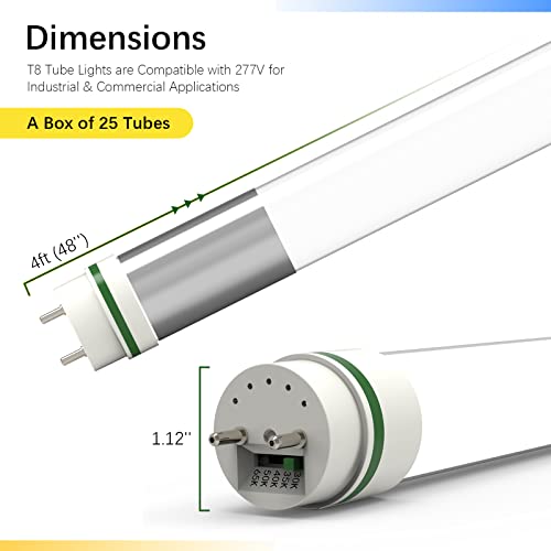 LED T8 Bulbs Light 2FT Tube Light, Type B Ballast Bypass Shop Light ...