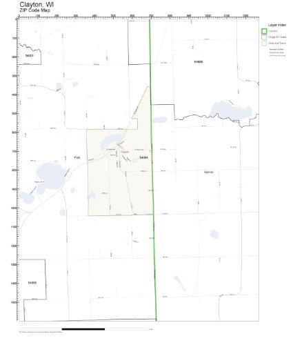 ZIP Code Wall Map of Clayton, WI ZIP Code Map Laminated: Amazon.com ...