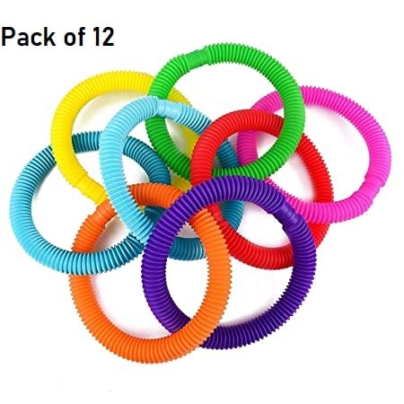 PICKVILL Pack of 12 Pop it Fidget Pipe Toy Music Pipe Stress Anxiety ...