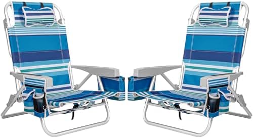 Amazon.com : 2Pk Aluminum Extra Wide 5-Position Lay Flat Folding ...