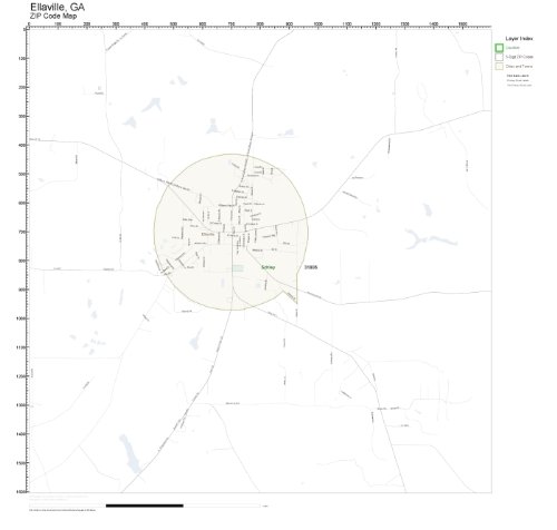 Amazon.com : ZIP Code Wall Map of Ellaville, GA ZIP Code Map Laminated ...
