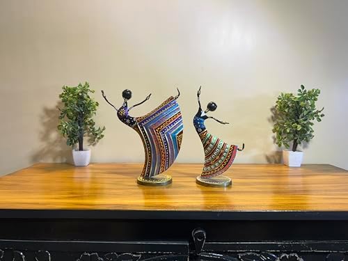 Buy KRAFTSKALA Handcrafted Chang Dancers Iron Metal Showpiece – Vibrant ...