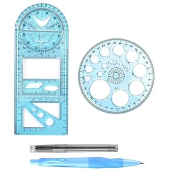 Amazon.com: Baglaum Multifunctional Geometric Ruler, Measuring Tool ...