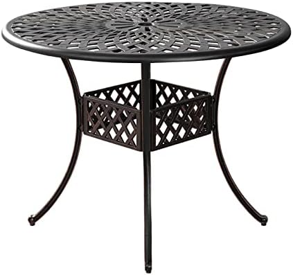 Amazon.com: Romayard 42 Inch Outdoor Dining Table Round Patio Bistro ...