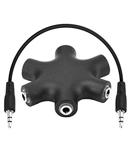 LIONBOLT 3.5 MM 6 Way Audio Splitter Earphone Extension Audio Hub ...