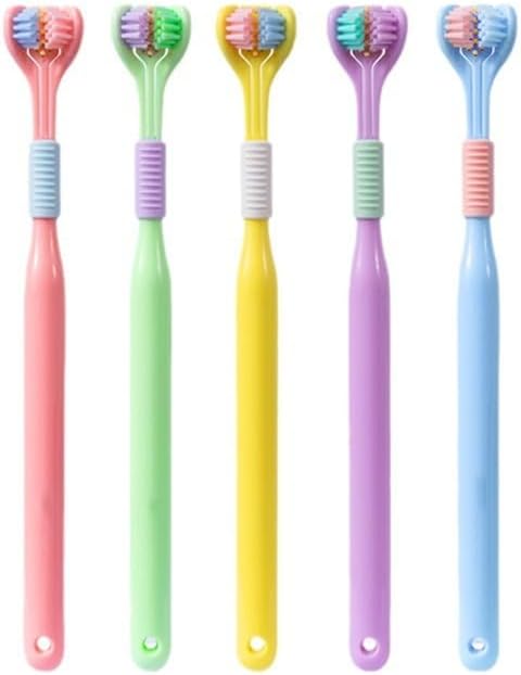 Amazon.com : 1pcs Random Color Three-Sided Soft Hair Toothbrush ...