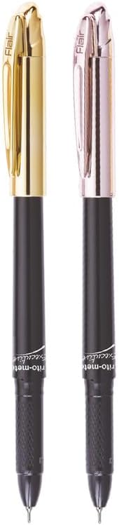 FLAIR Writometer Rose Gold & Gold Executive 0.6mm Ball Pen Blister Pack ...